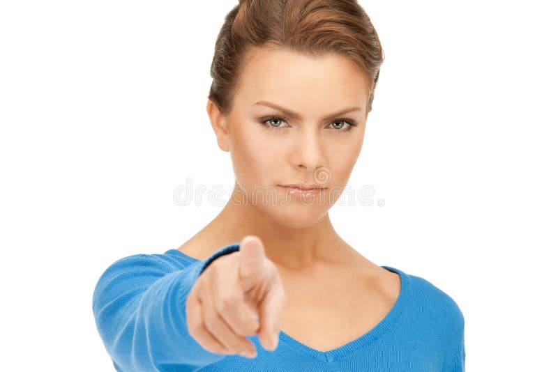 Businesswoman Pointing Her Finger Stock Image - Image of confident ...