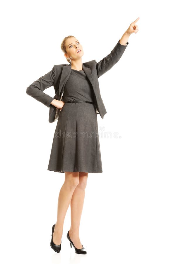 Businesswoman Pointing High Stock Image - Image of long, beauty: 49719643
