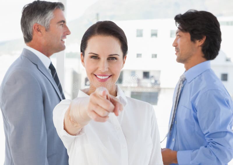 Businesswoman Pointing To the Camera Stock Photo - Image of adult ...