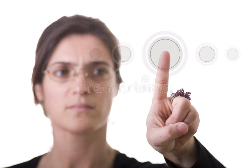 Businessman Pressing a Button Stock Image - Image of fingers, corporate ...