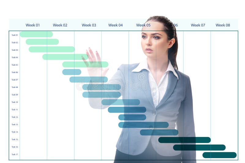 Businesswoman in Project Management Concept Stock Image - Image of ...