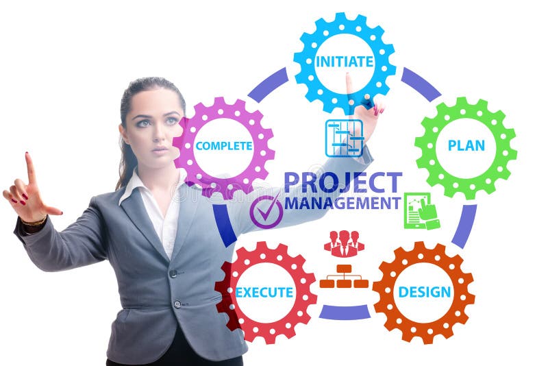 Businesswoman in Project Management Different Phases Stock Photo ...