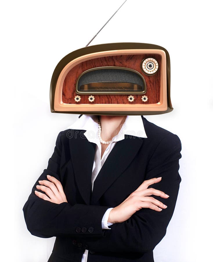 Businesswoman with Radio Head Stock Photo - Image of communication ...