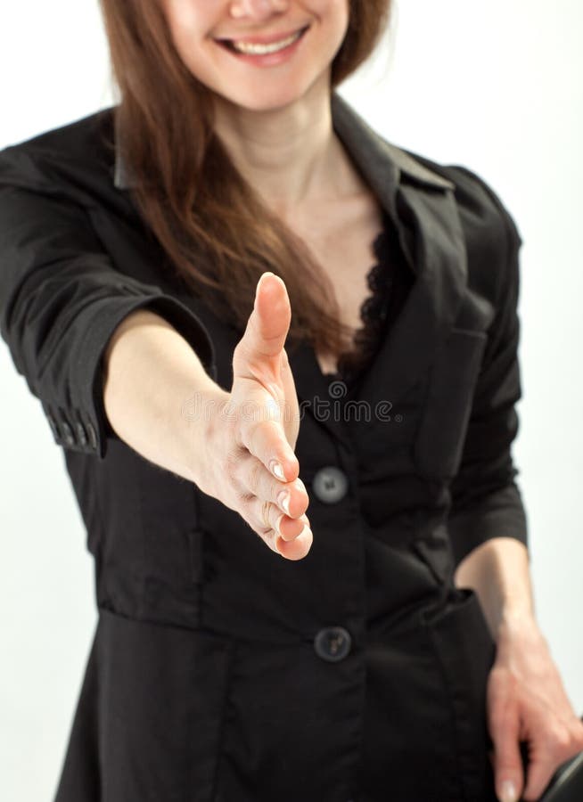 Businesswoman Reaching Out Hand for Handshake Stock Image - Image of ...