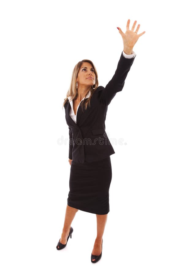 Businesswoman Reaching Something Stock Image - Image of reaching ...