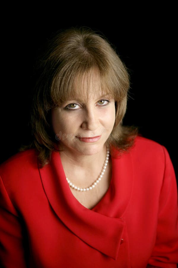 Businesswoman in Red - Uncertain Future Stock Image - Image of people ...