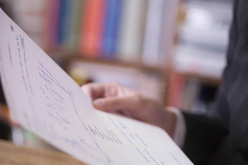 Businesswoman S Hand Holding Graph Report Stock Image - Image of ...