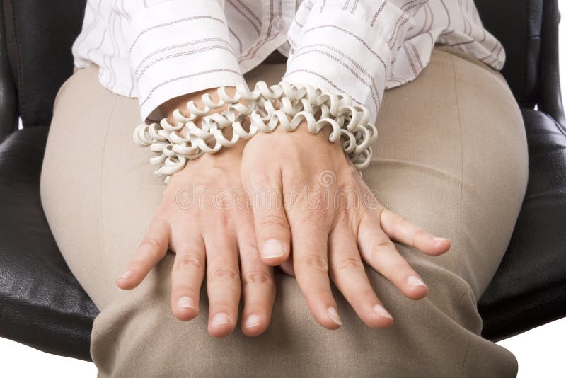 Businesswoman s hands tied stock image. Image of frustration - 792081