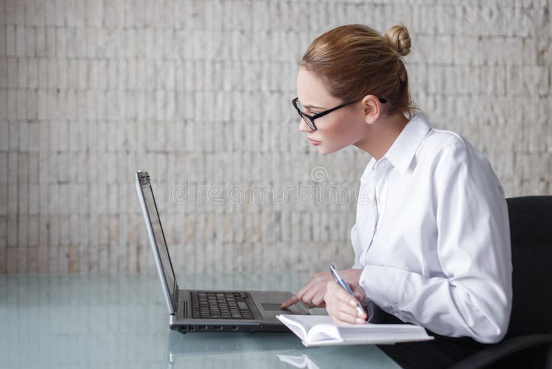 Businesswoman Schedule into Diary Stock Photo - Image of telework ...