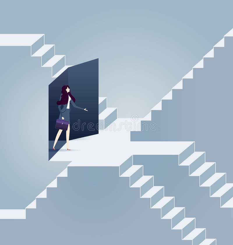 Businesswoman Selecting the Best Solution - Business Concept Vector ...