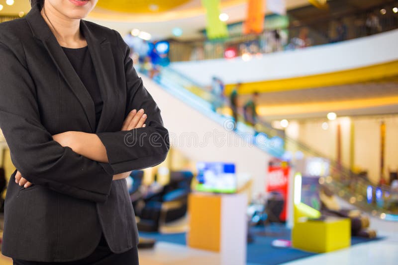Businesswoman in the Shopping Mall. Stock Image - Image of bokeh, smart ...