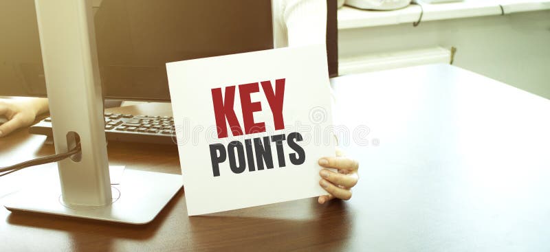 Businesswoman Showing Card with Text KEY POINTS in the Modern Office ...