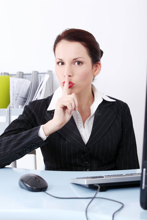 Businesswoman Showing Silence Sign Stock Image - Image of lovely ...