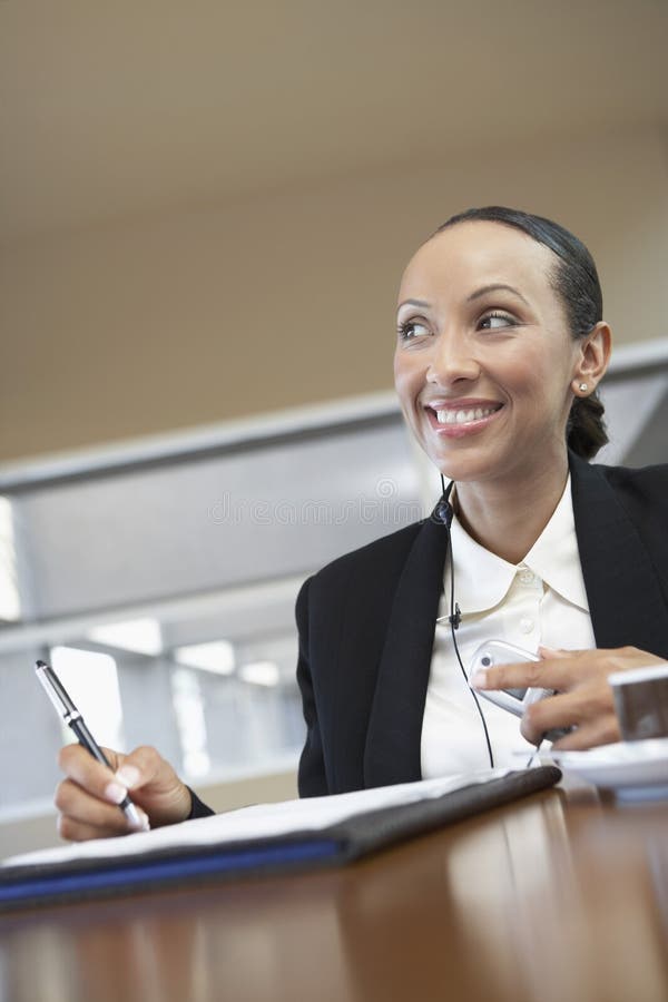 Businesswoman Signing Document Stock Image - Image of people, executive ...