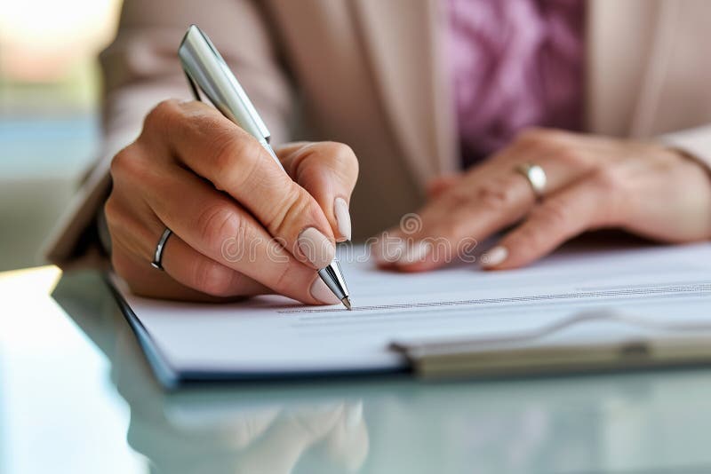Signing Important Documents Office Setting Focus Hands Stock Photos ...