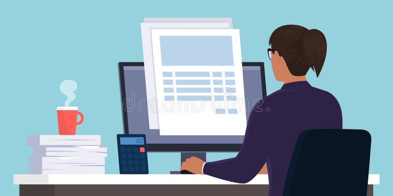 Checking Paperwork Stock Illustrations – 645 Checking Paperwork Stock ...