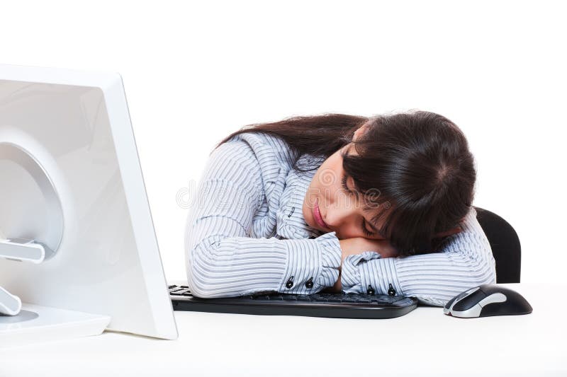 Businesswoman Sleeping on Her Workplace Stock Photo - Image of lady ...