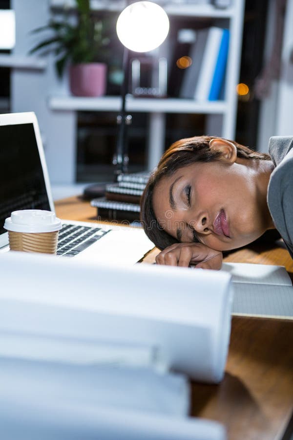 Sleeping While Working stock image. Image of secretary - 6208487