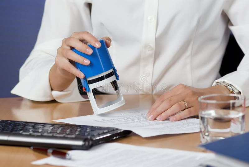 Stamping documents stock image. Image of manager, certify - 24783447