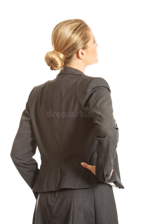 Businesswoman Standing Back with Hand on Hip Stock Image - Image of ...