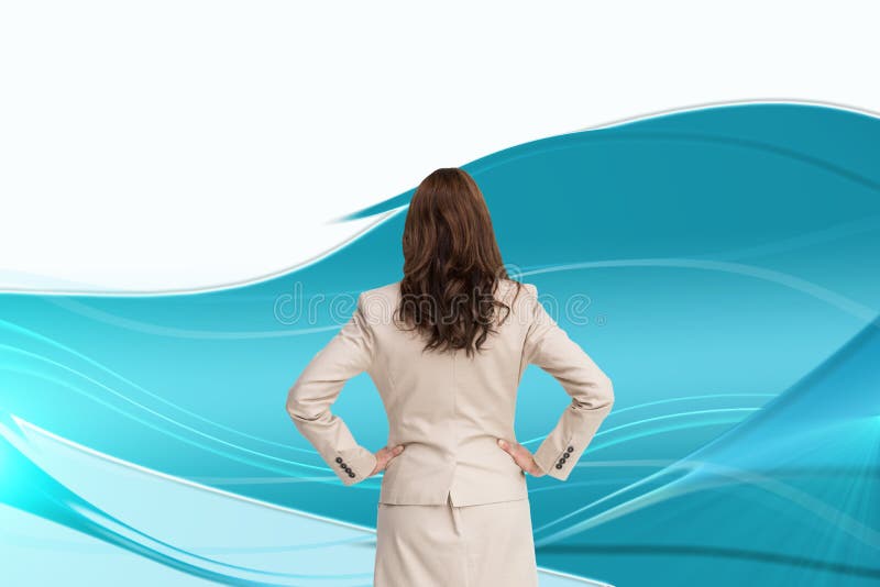 Businesswoman Standing Back To Camera Stock Image - Image of person ...
