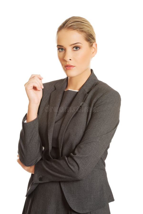 Businesswoman Standing in Confident Pose Stock Photo - Image of adult ...