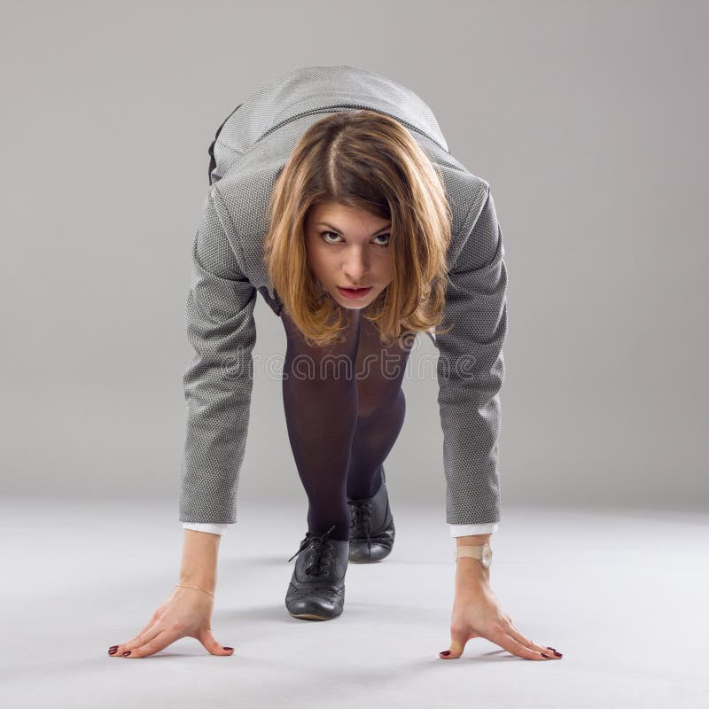 274 Female Runner Standing Start Position Stock Photos - Free & Royalty ...