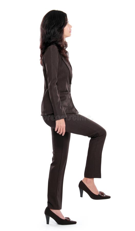 Business woman stepping up stock image. Image of happy - 28782931