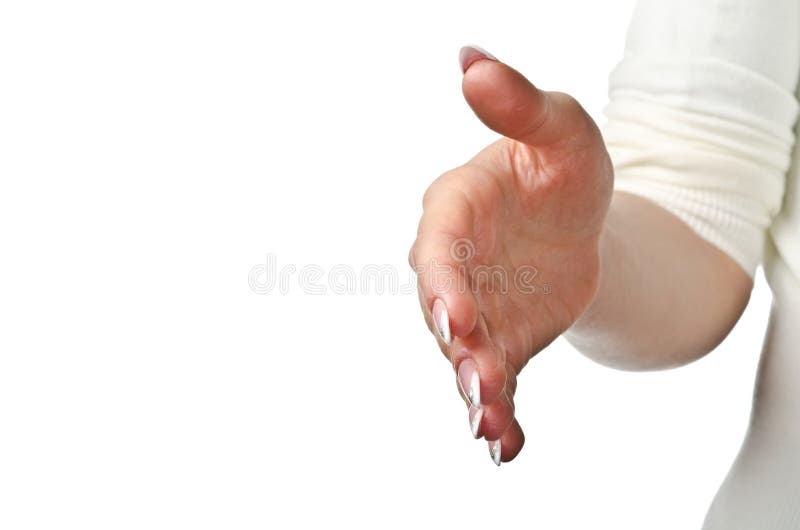 Businesswoman Streched Hand Stock Photo - Image of open, business: 24373726