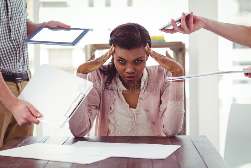 Businesswoman Stressed Out at Work Stock Photo - Image of occupation ...