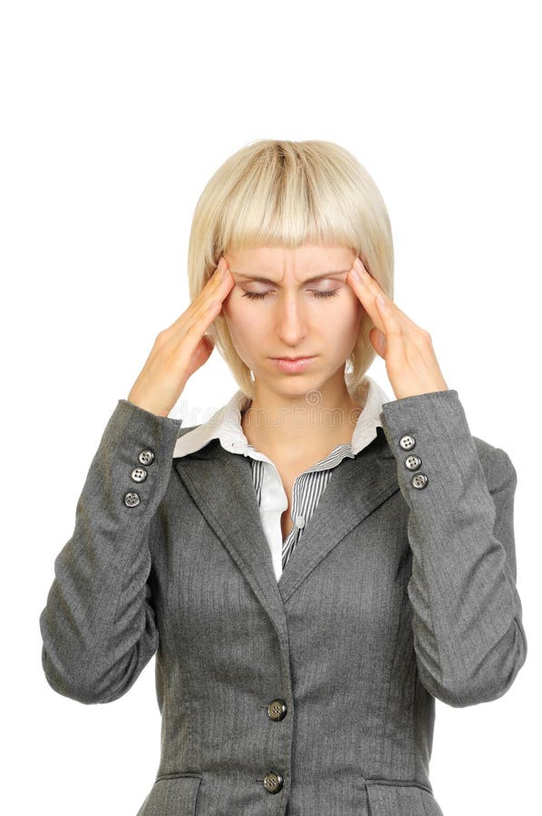 Businesswoman with Strong Headache Stock Image - Image of problem ...