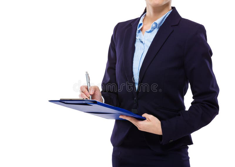 Businesswoman Take Note on Clipboard Stock Image - Image of formal ...