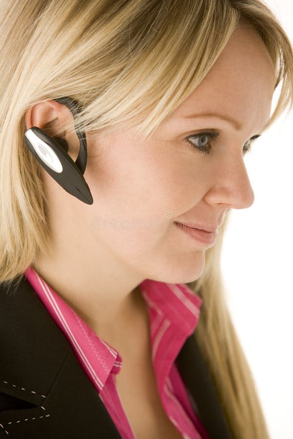 Businesswoman Talking on Hands Free Phone Stock Photo - Image of ...