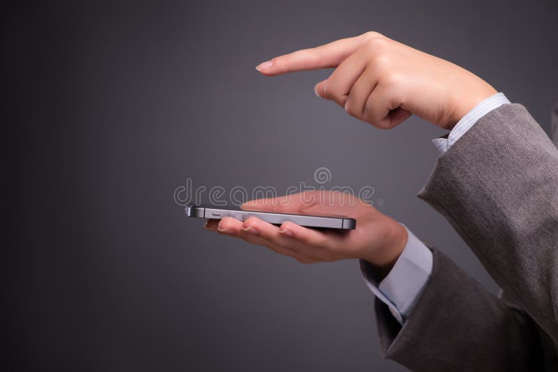 The Businesswoman Texting and Sending Text Messages Stock Photo - Image ...