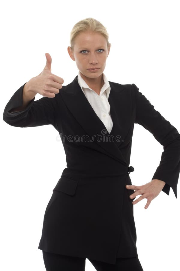 Businesswoman with Thumb Up Stock Photo - Image of attire, finger: 16444524
