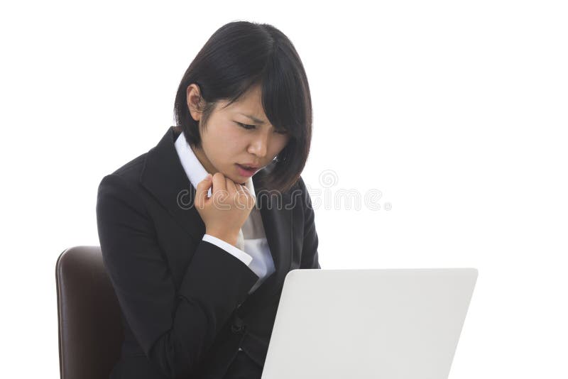 Businesswoman To See a Computer Stock Photo - Image of white, person ...