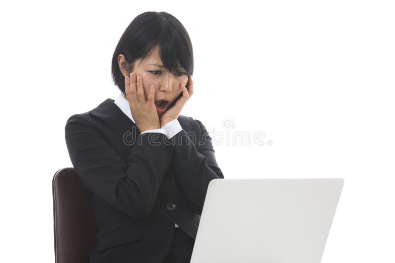 Businesswoman To See a Computer Stock Image - Image of japanese ...