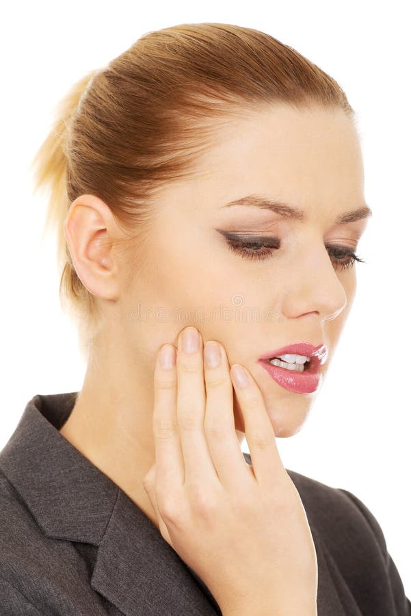 Businesswoman with Tooth Ache. Stock Photo - Image of fatigue, problem ...