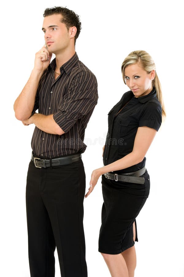 Businesswoman Touch Her Boss Stock Photo - Image of colleague ...