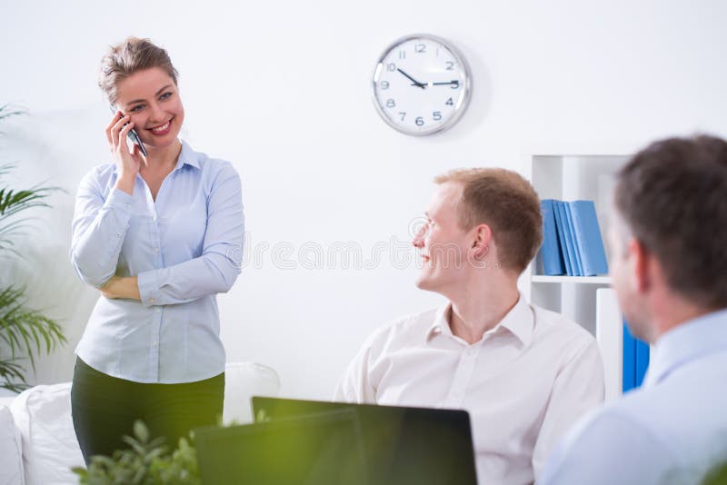 Businesswoman Transacting on the Phone Stock Photo - Image of employee ...