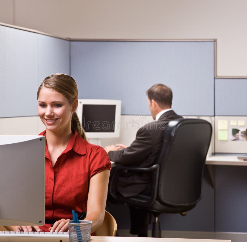 Businessman Typing on Computer at Desk Stock Image - Image of typing ...