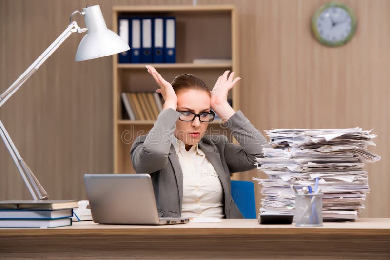 Man with too much work stock image. Image of binders - 33494023