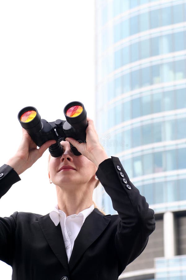 Businesswoman Using Binoculars Stock Photo - Image of people ...