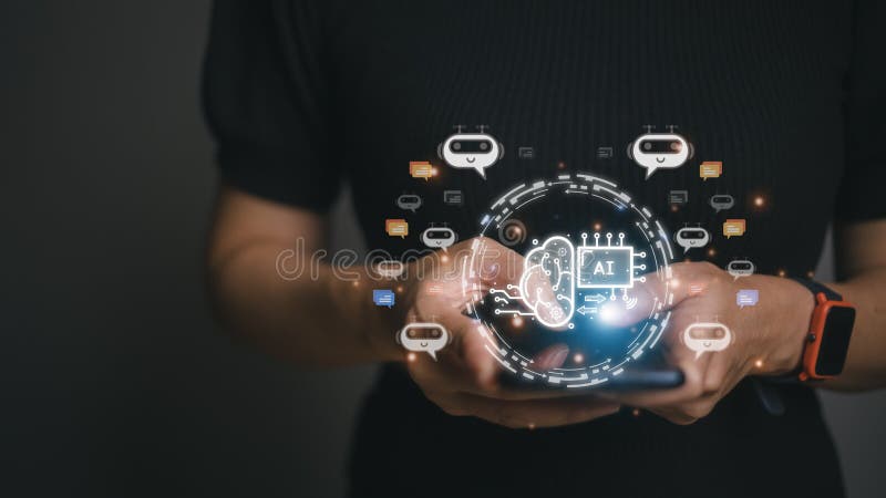 Futuristic Technology Transformation. Chatbot Chat with AI, Artificial ...