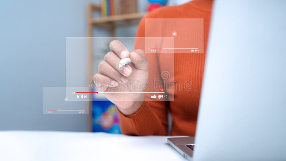 Businesswoman Using Computers To Learning Online with Webinar, Internet ...