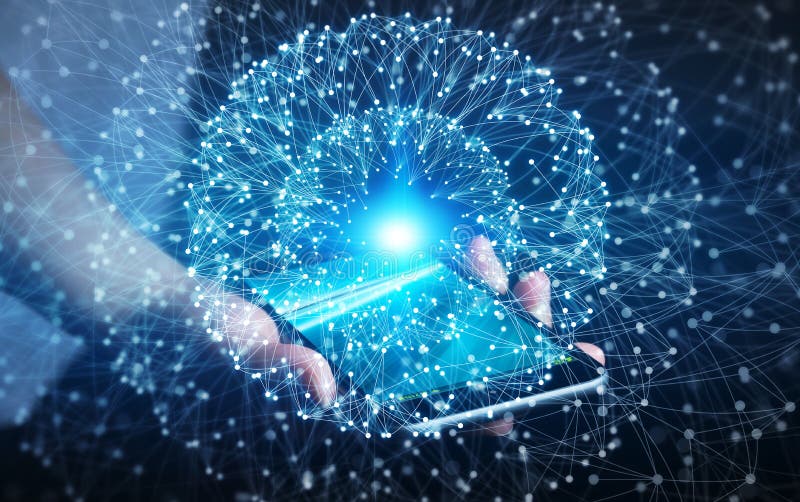 Businesswoman Using Data Network with His Mobile Phone Stock ...