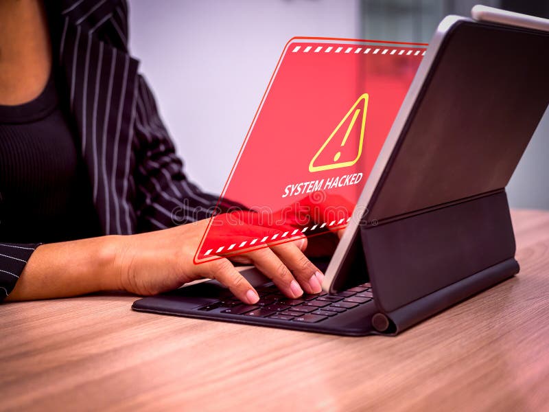 System Hacked Warning stock photo. Image of attack, cybersecurity ...