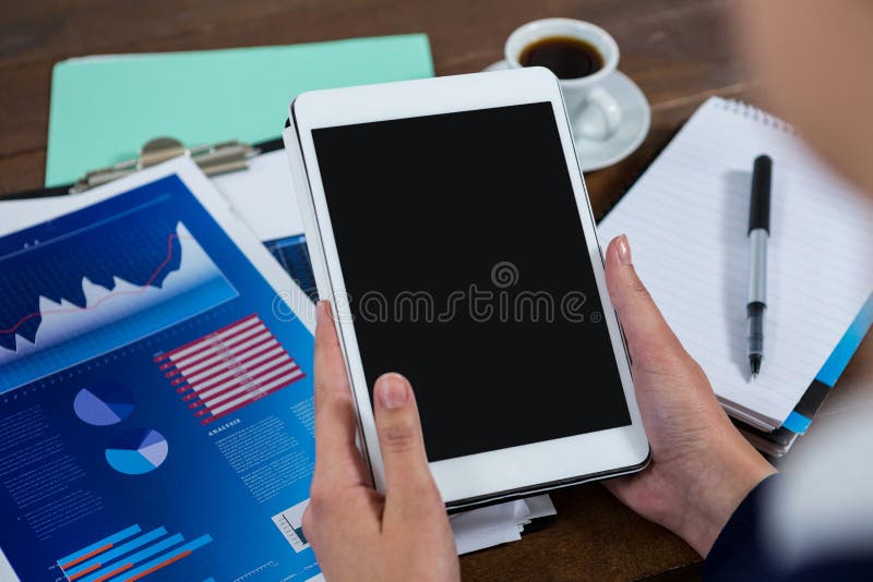 Graph Chart Screen on Digital Tablet, Laptop and Mobile Phone Stock ...