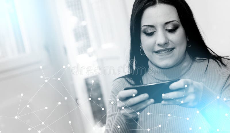 Businesswoman Using Her Mobile Phone; Light Effect Stock Image - Image ... Businesswoman Using Her Mobile Phone; Light Effect Stock Image - Image ...