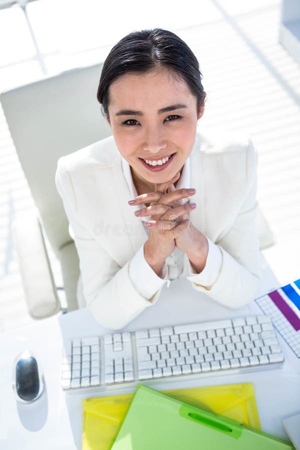 Businesswoman Using Her Pc with Documents Stock Image - Image of ...